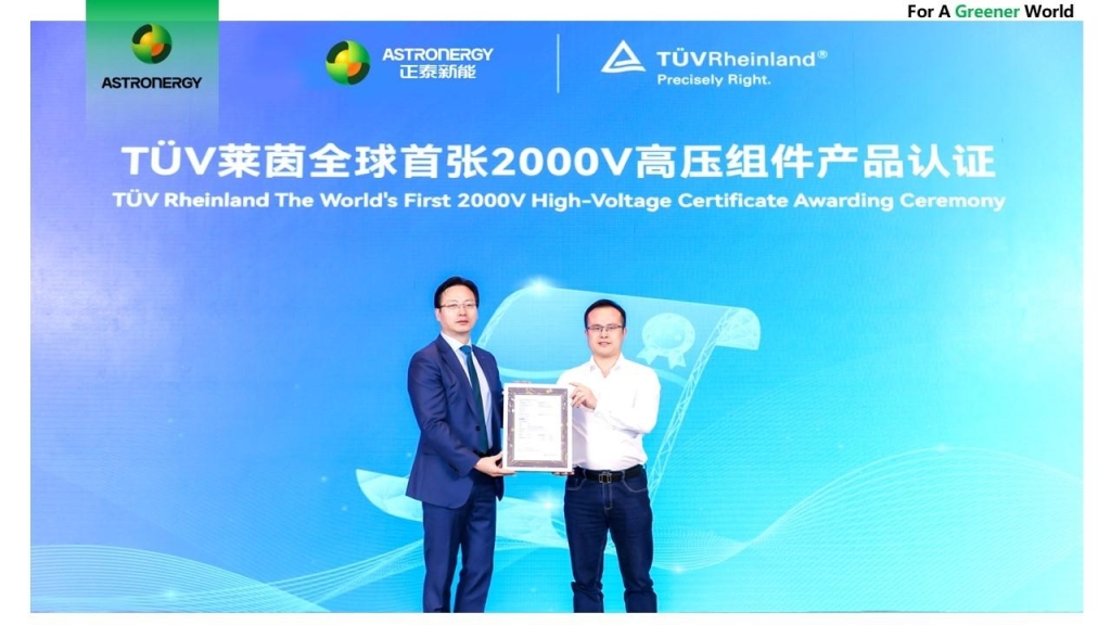 ASTRO N PV Modules Received World’s First 2000 V High-Voltage ...